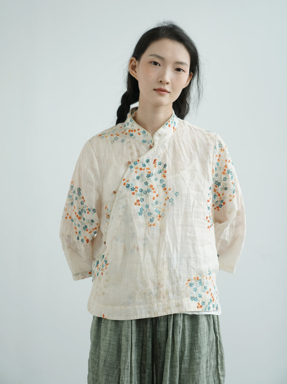 Little Floral Cheongsam Qipao Top l Maison Cheongsam